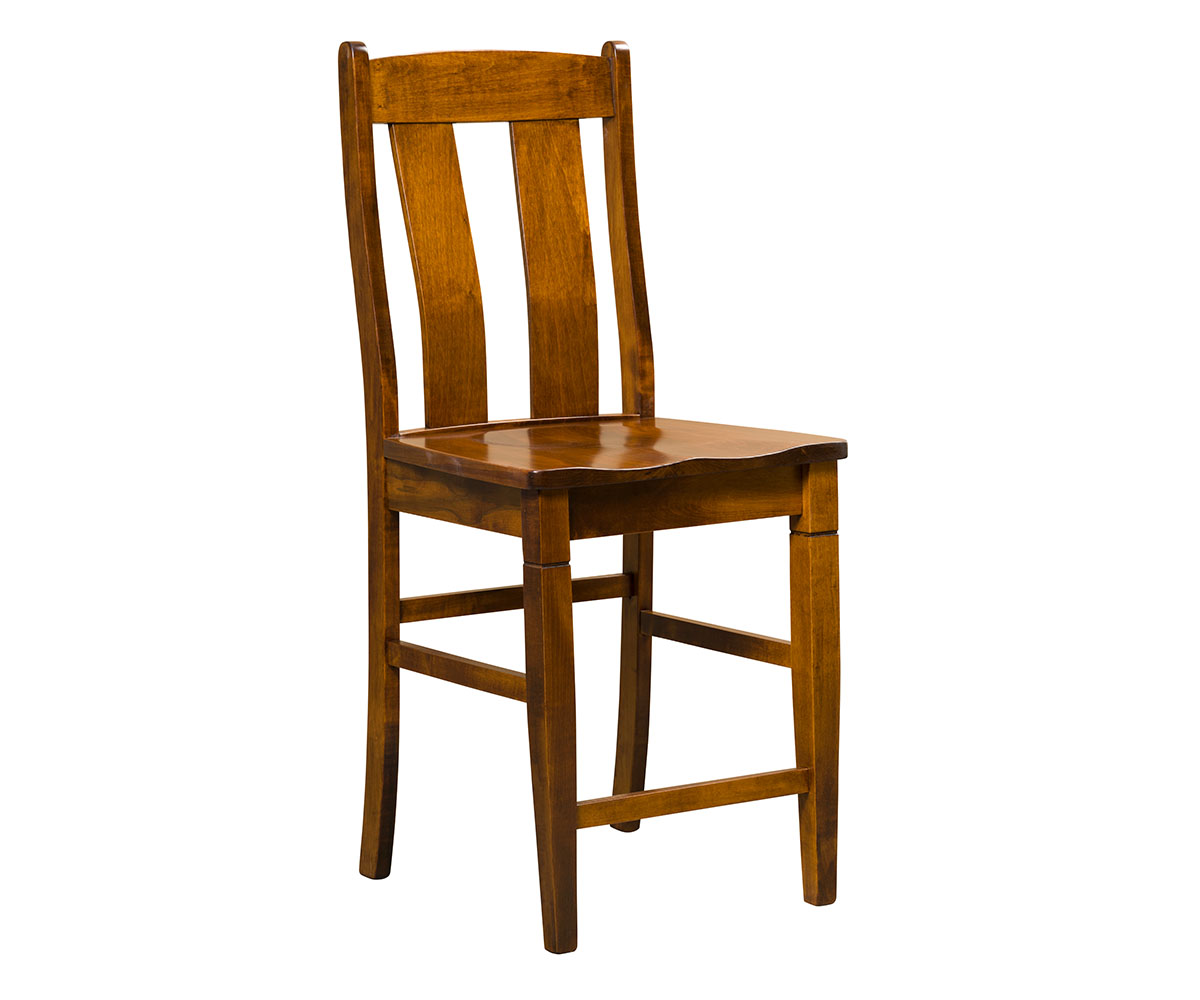 Mansfield 24" Stationary Bar Stool | Amish Oak & Cherry | Hickory, NC