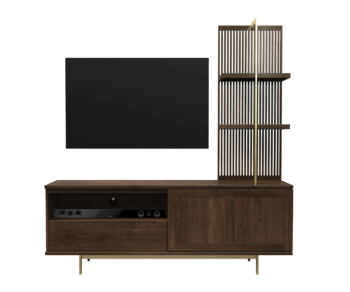 Ambiance Single Door Media Unit | Amish Oak & Cherry | Hickory, NC