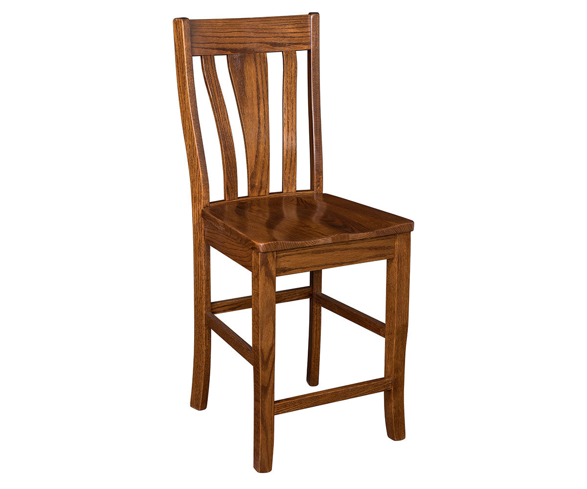 Batavia 24" Stationary Bar Stool | Amish Oak & Cherry | Hickory, NC