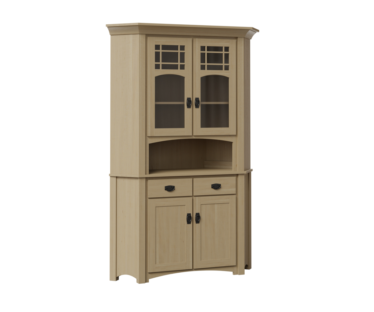 Brunswick 38" Corner Hutch | Amish Oak & Cherry | Hickory, NC