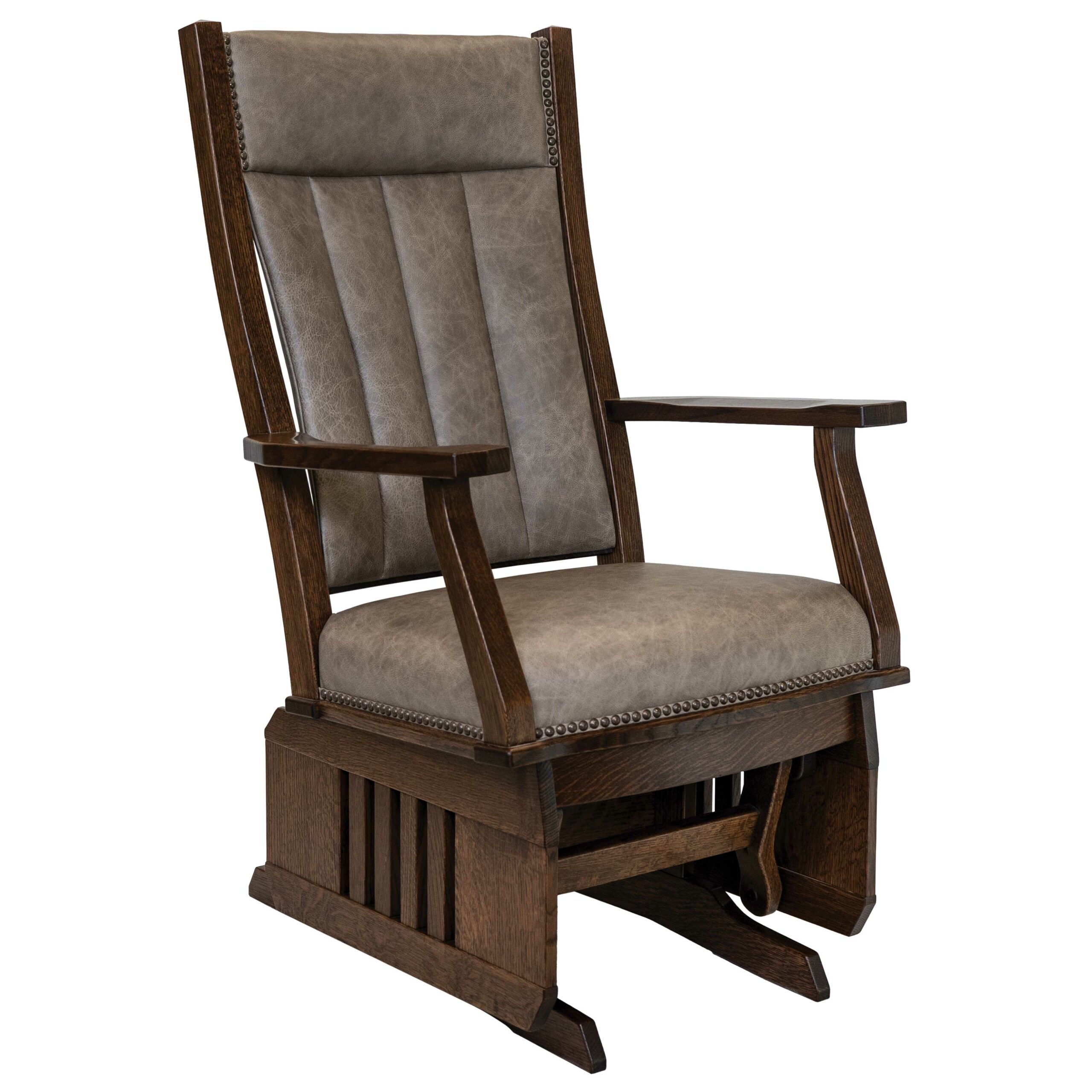 Mission Glider with Slat Sides | Amish Oak & Cherry | Hickory, NC