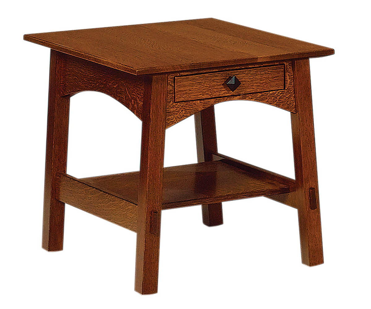 McCoy Open End Table | Amish Oak & Cherry | Hickory, NC