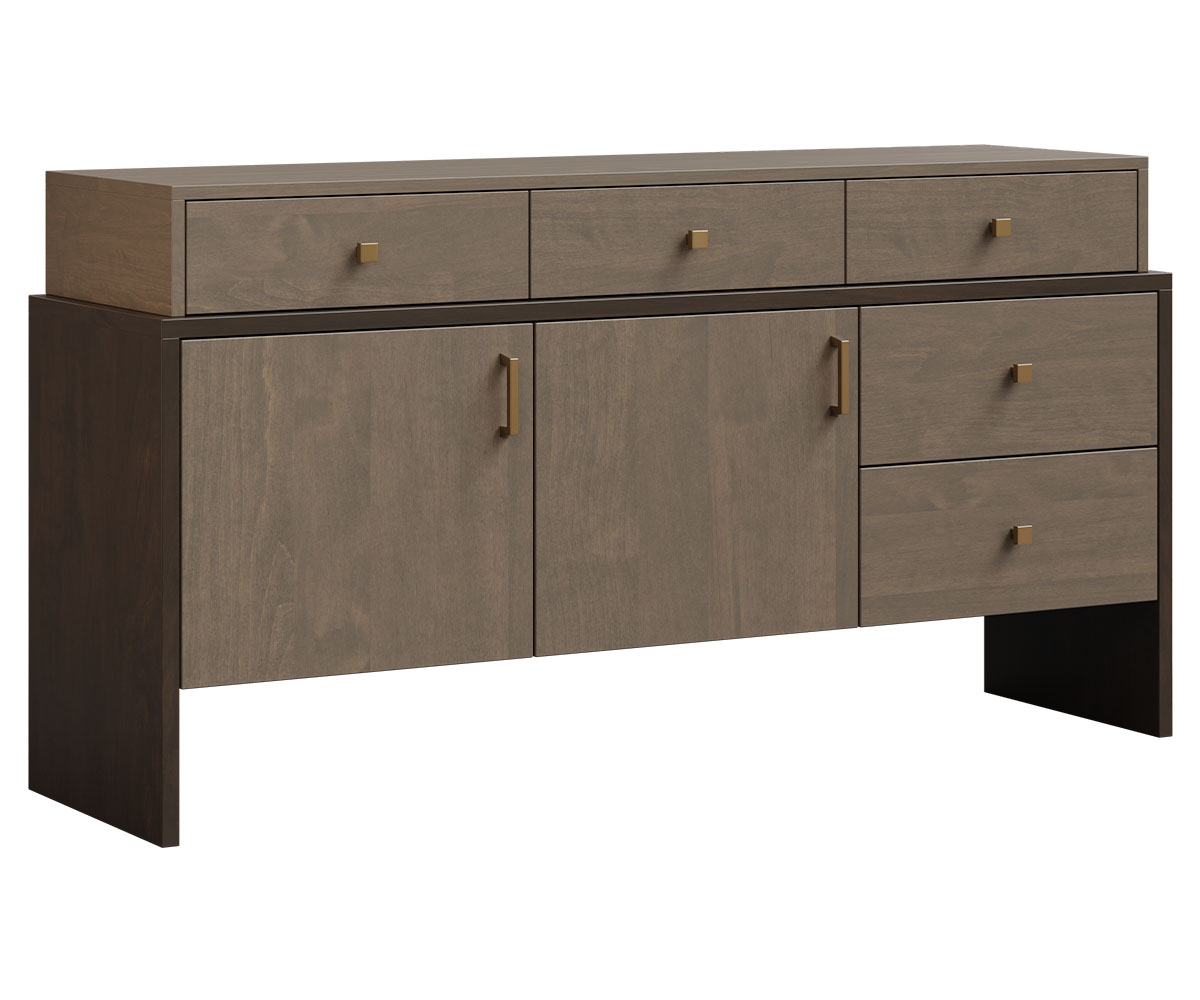 Dion Five Drawer Buffet with Two Doors | Amish Oak & Cherry | Hickory, NC