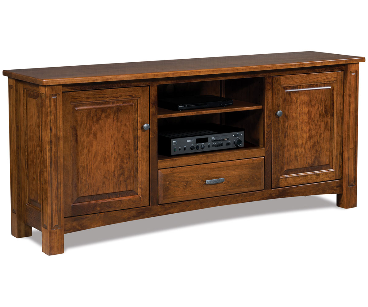 Lexington Media Stand - 72"W | Amish Oak & Cherry | Hickory, NC