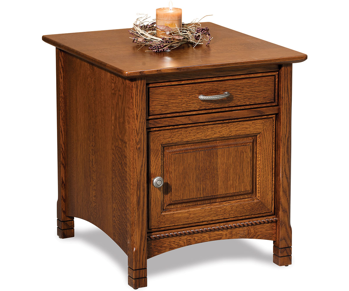 West Lake Enclosed End Table | Amish Oak & Cherry | Hickory, NC