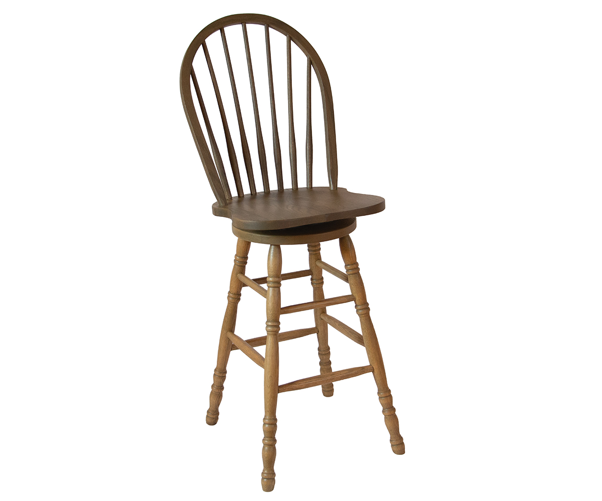 7 Spindle 30" Barstool | Amish Oak & Cherry | Hickory, NC