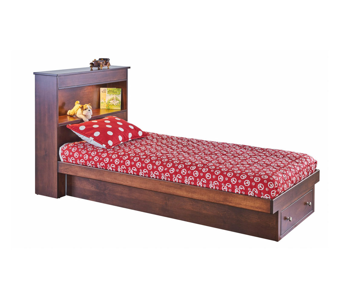 Bookcase Bed | Amish Oak & Cherry | Hickory, NC