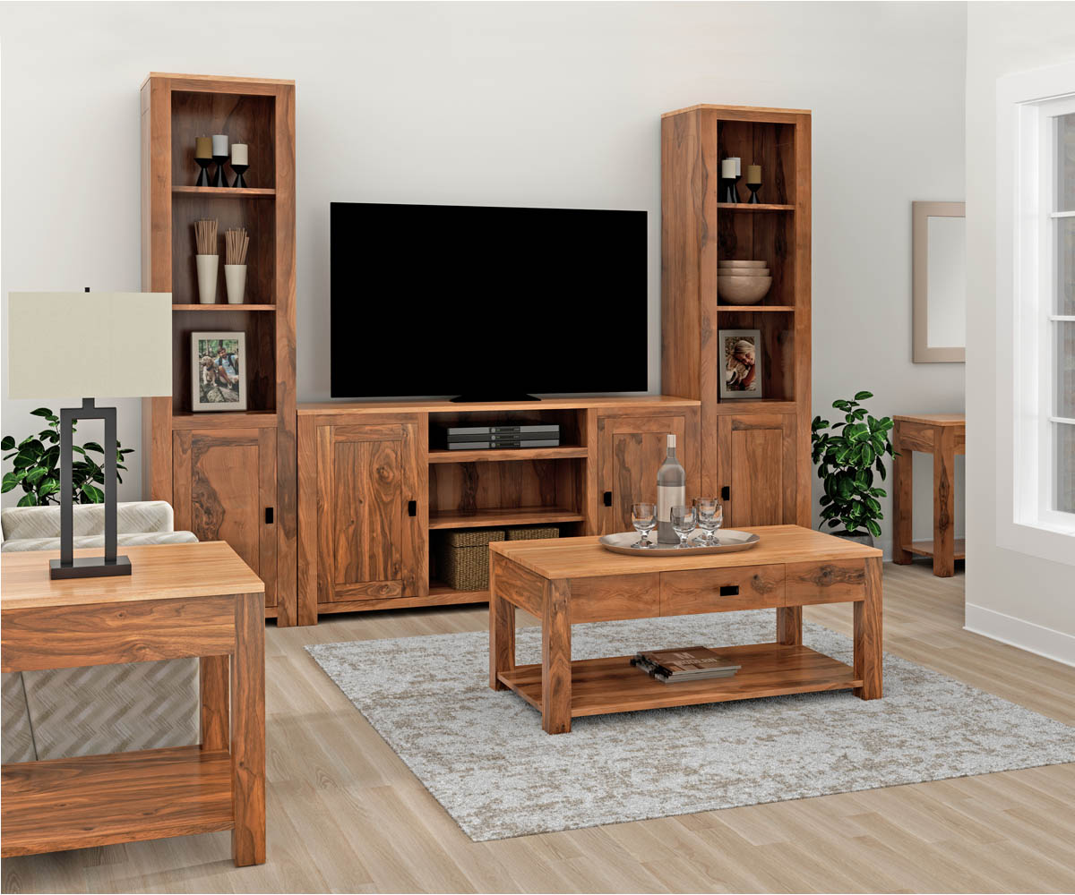 Manchester Media Console | Amish Oak & Cherry | Hickory, NC