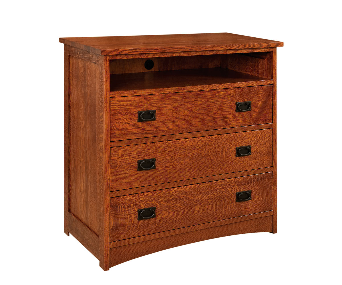 Jacobson Media Chest | Amish Oak & Cherry | Hickory, NC
