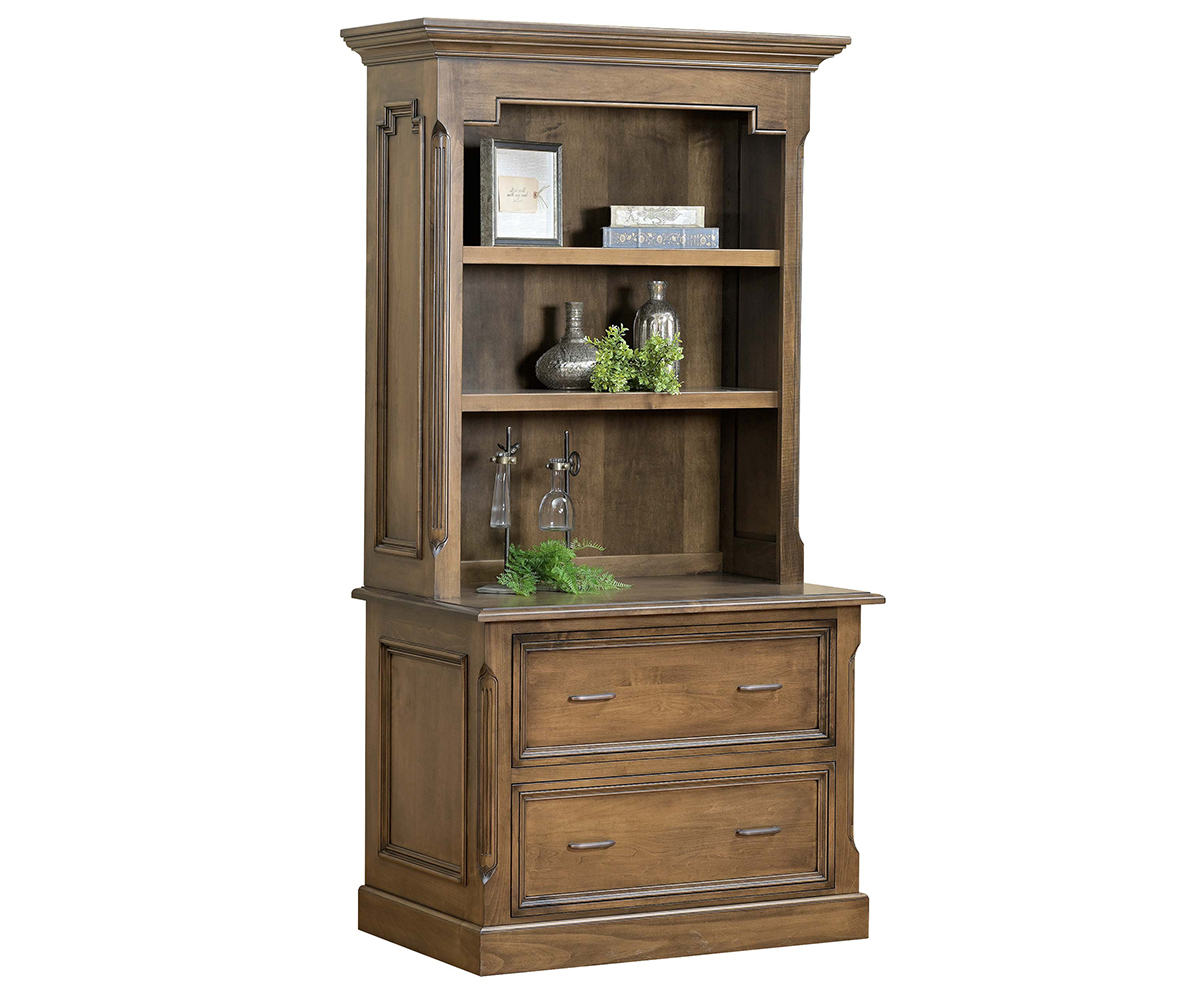 Kingston Lateral File & Bookshelf | Amish Oak & Cherry | Hickory, NC