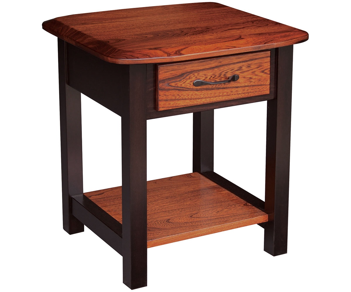 Richfield Open End Table | Amish Oak & Cherry | Hickory, NC