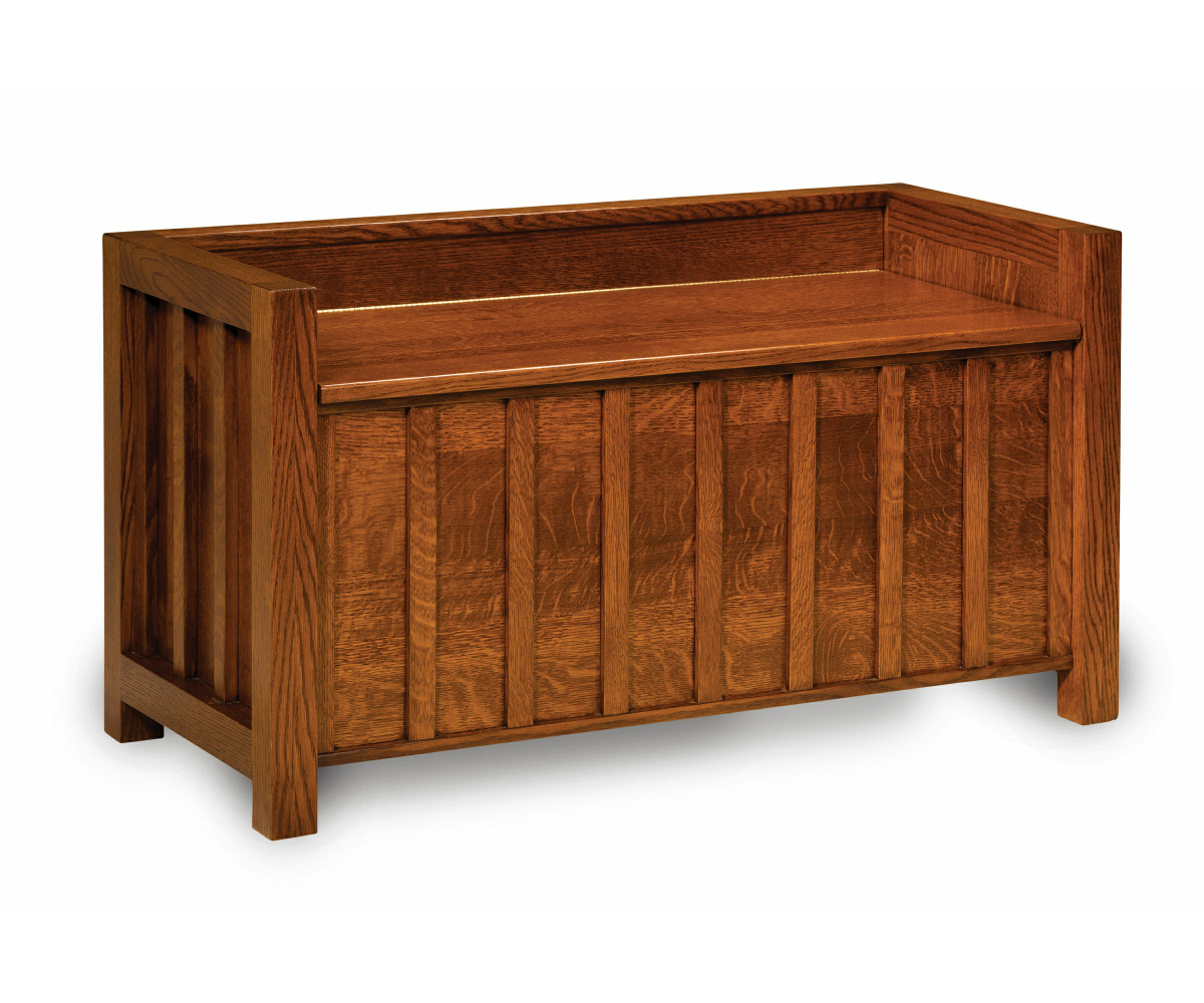 Lift Lid Mission Bench | Amish Oak & Cherry | Hickory, NC