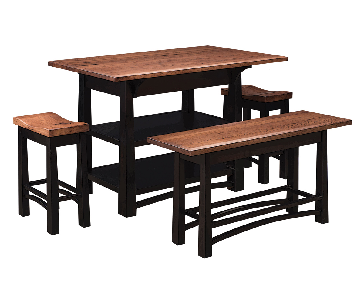 Madison Bench | Amish Oak & Cherry | Hickory, NC