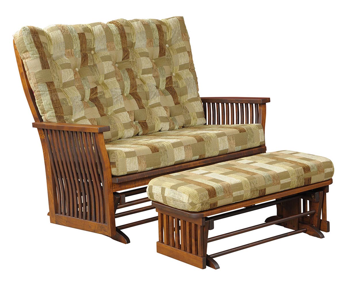 Glider Love Seat | Amish Oak & Cherry | Hickory, NC