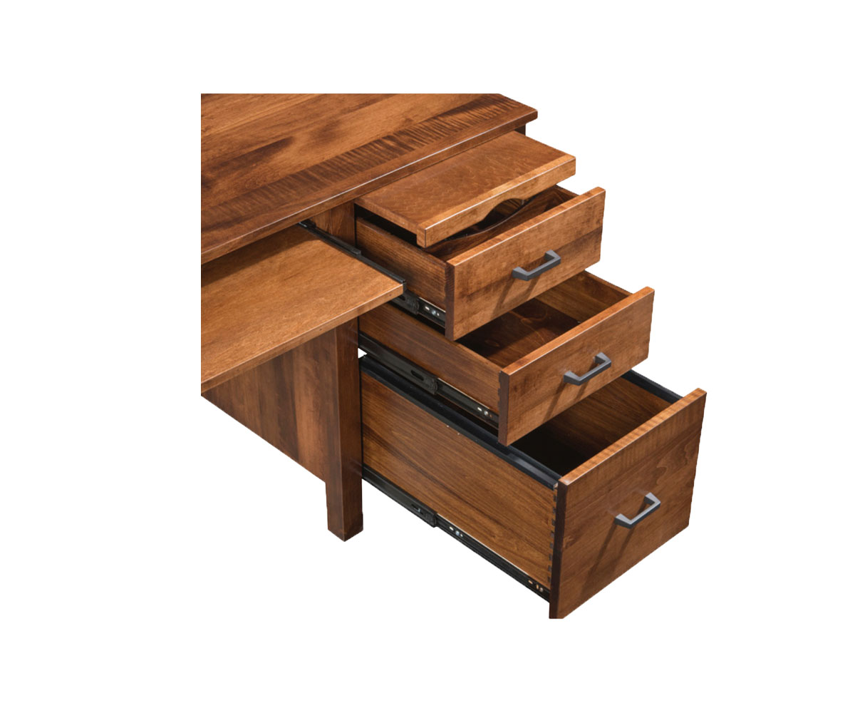 Mission Computer Desk | Amish Oak & Cherry | Hickory, NC