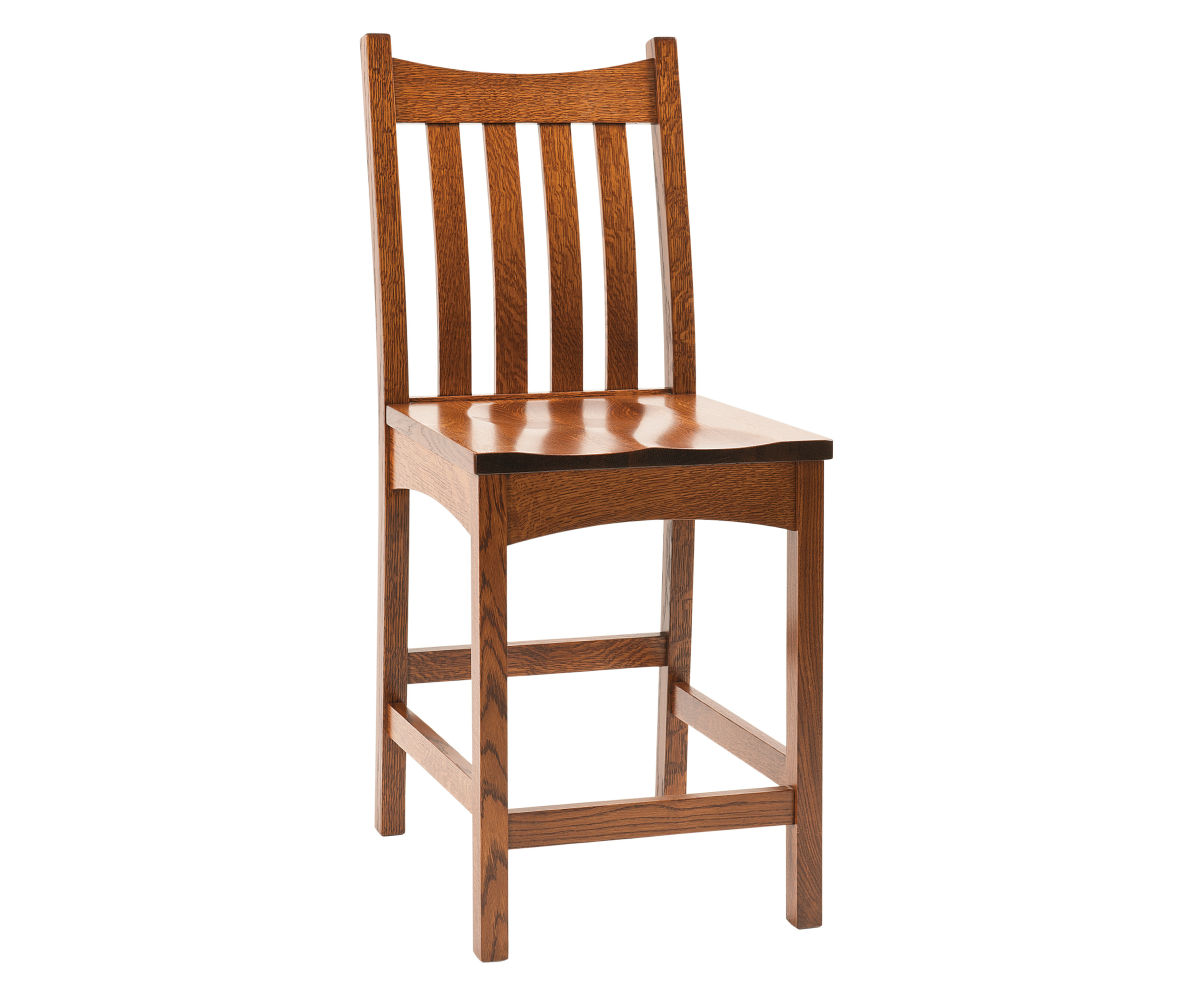 Bellingham Stationary Bar Chair | Amish Oak & Cherry | Hickory, NC