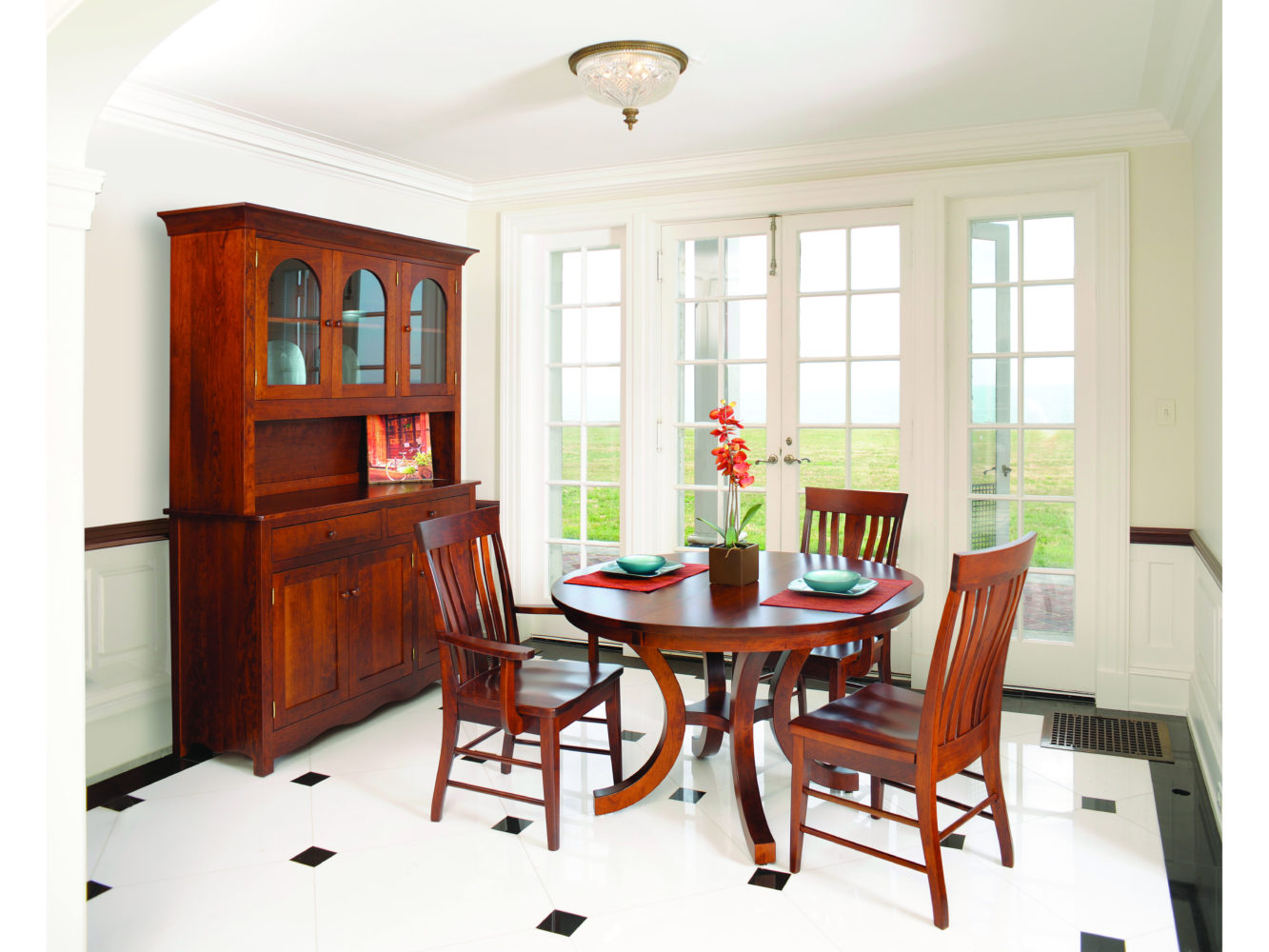 Richmond Double Base Table | Amish Oak & Cherry | Hickory, NC