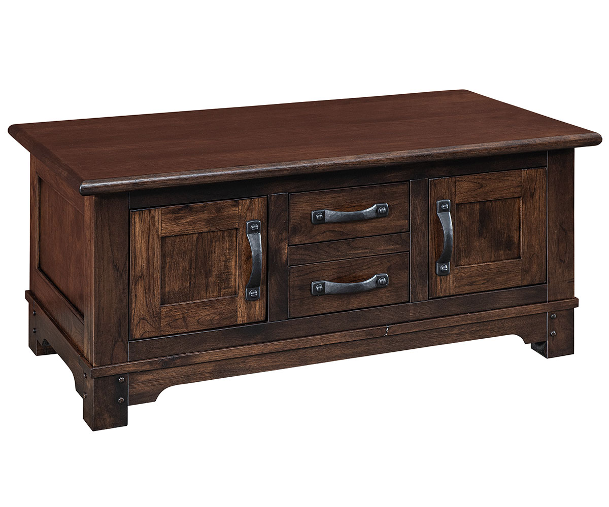 Farmhouse Enclosed Coffee Table | Amish Oak & Cherry | Hickory, NC