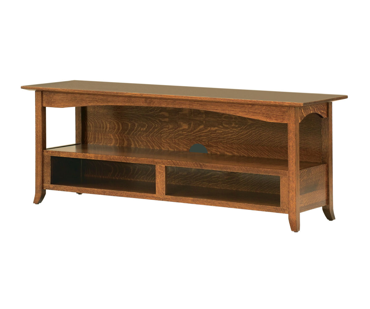 Shaker Hill Open TV Cabinet | Amish Oak & Cherry | Hickory, NC