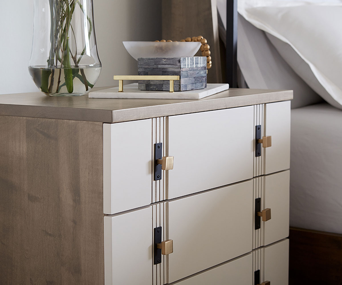 Abshire Collection With Fabric Bed | Amish Oak & Cherry | Hickory, NC