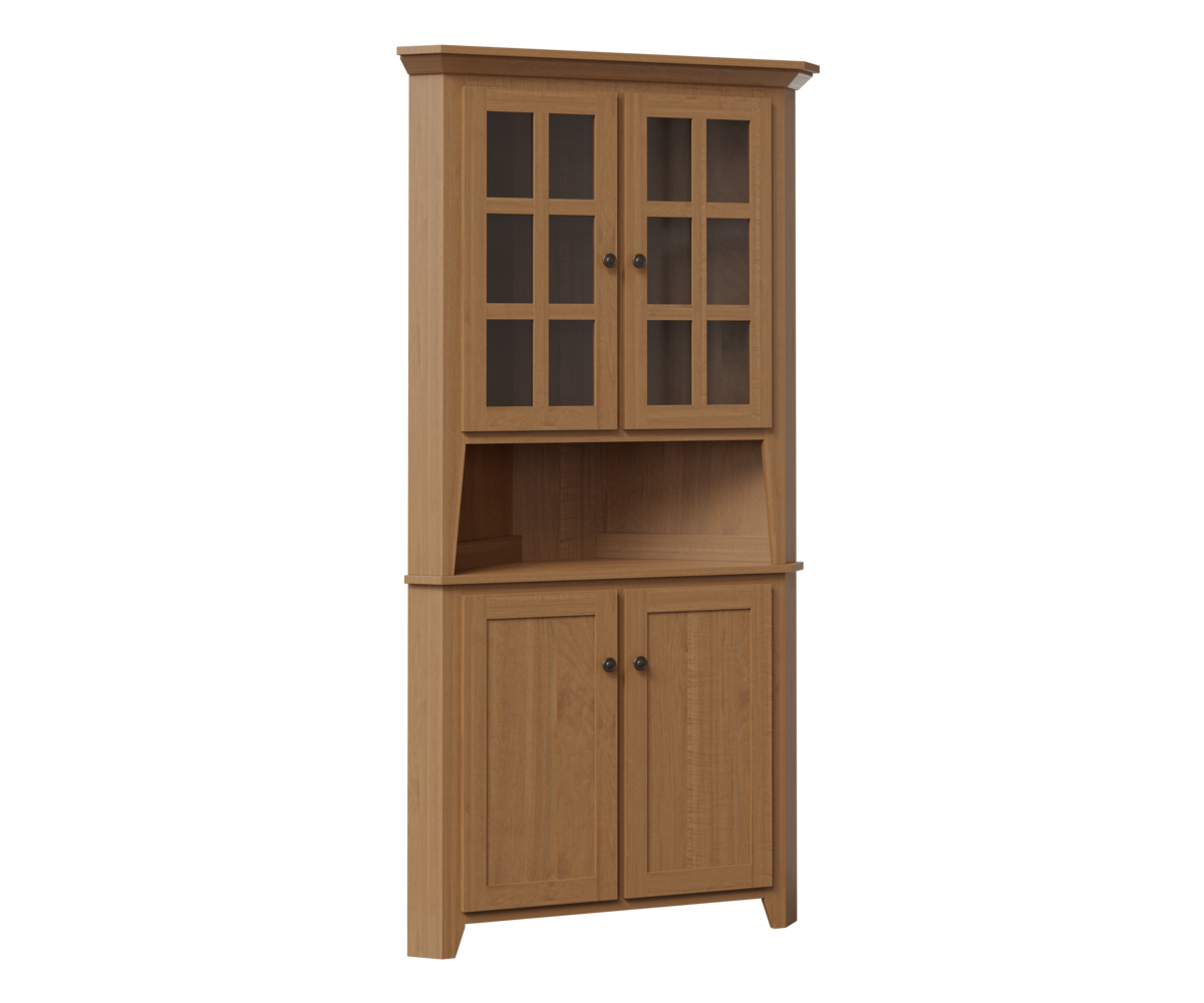 Shaker 32" Corner Hutch | Amish Oak & Cherry | Hickory, NC