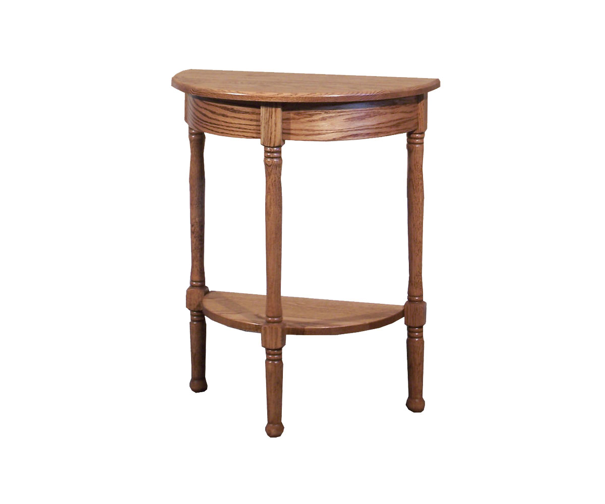 Spindle Half Round Table | Amish Oak & Cherry | Hickory, NC